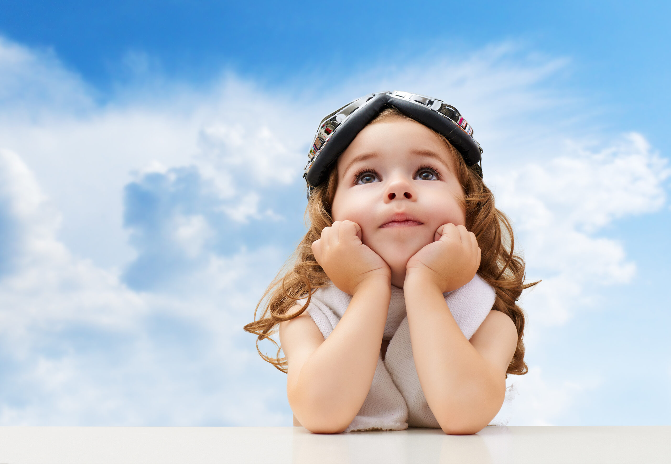 Children Looking Up At The Sky